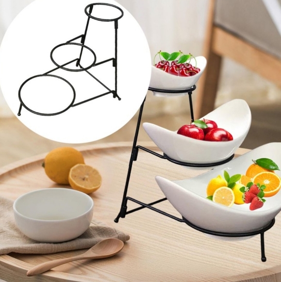 Dining | Platter Stand Kitchen Serving Tray Rack Food Dish Display ...